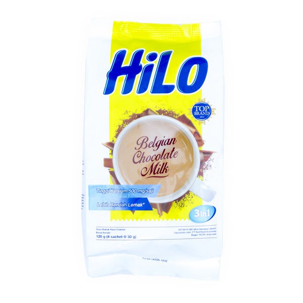 Jual HILO Less Fat Belgian Chocolate Milk 3in1 120gr (4 x 30gr ...