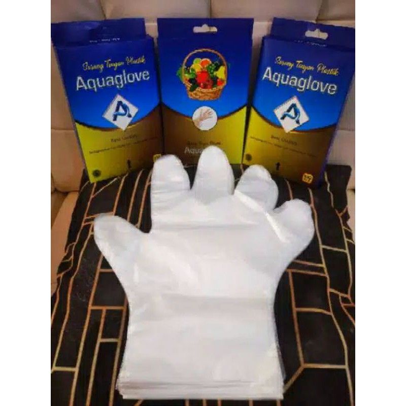 Jual Sarung Tangan Plastik isi 100pcs - Aquaglove | Shopee Indonesia