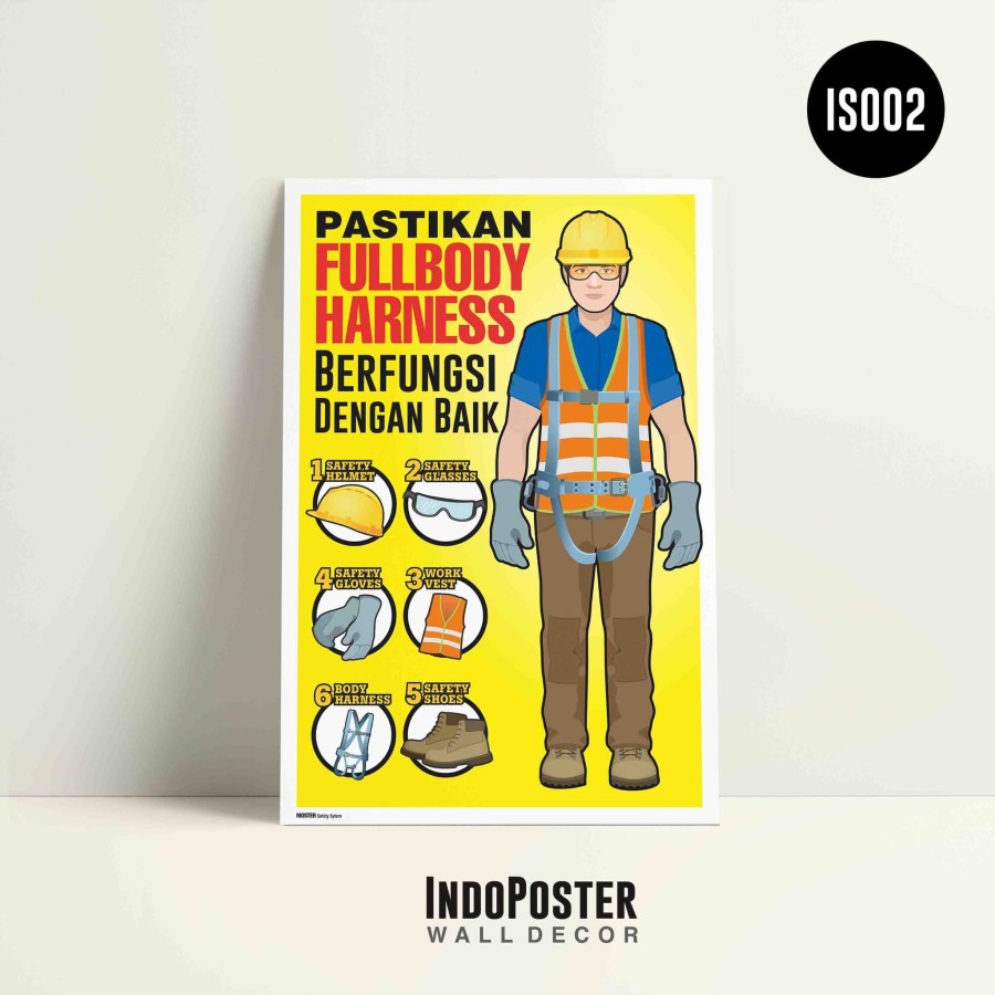 Jual Poster K3 Keselamatan Kerja Safety Pastikan Full Body Harness ...