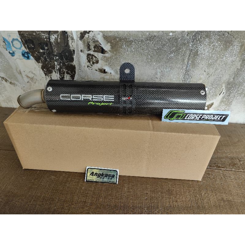 Jual silencer knalpot 2 tak corse project carbon original | Shopee ...