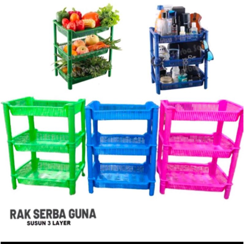Jual Rak mini serbaguna / rak plastik susun 3 / rak mini 3 susun ...