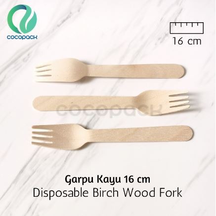 Jual Garpu Kayu Sekali Pakai 16 Cm (Disposable Wooden Fork 100 PCS ...