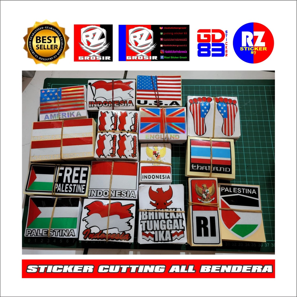 Jual Sticker cutting sticker reflektif all bendera | Shopee Indonesia