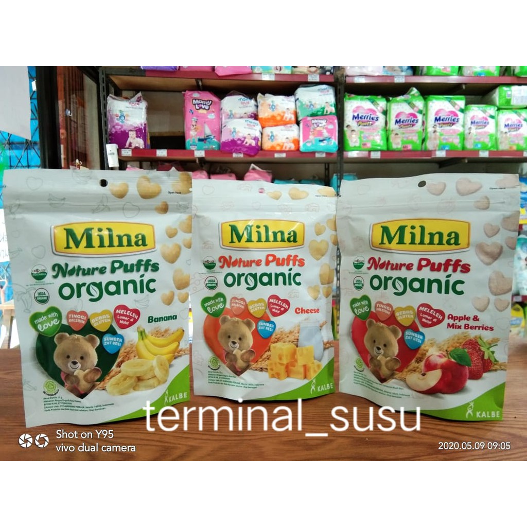 Jual Milna Nature Puff Organic Snack Bayi 15 gram | Shopee Indonesia