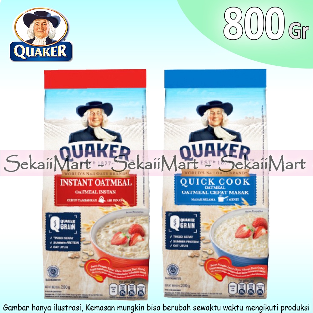 Jual QUAKER OATS Instant / Quick Cook OatMeal - Oat Sarapan Kemasan ...