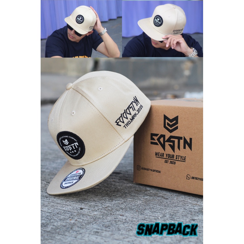 Jual Topi Snapback hip hop Original Distro Premium Pria Dewasa Bordir Eddostyn Casual Cream 007 ...