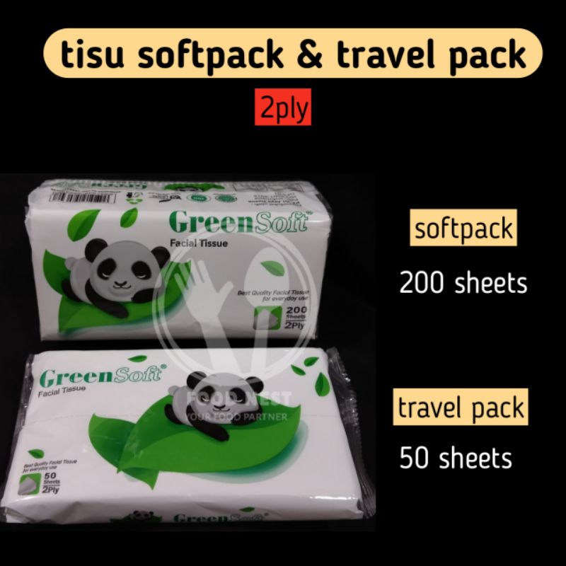 Jual tisu tissue green soft 200 sheet facial tissue tisu wajah tisu ...