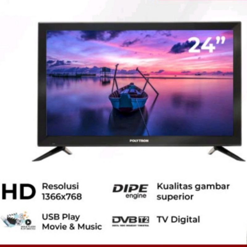 Jual TV LED POLYTRON 24V SERIES 24 INCH (KHUSUS KENDARI) | Shopee Indonesia