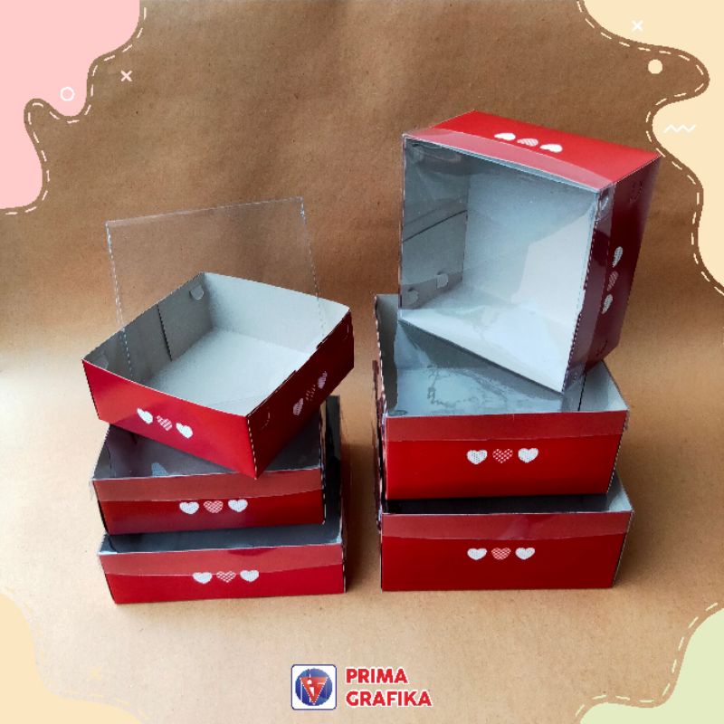 Jual Box Merah Tutup Mika - Dus Catering Kue Oleh-oleh Kotak Nasi ...
