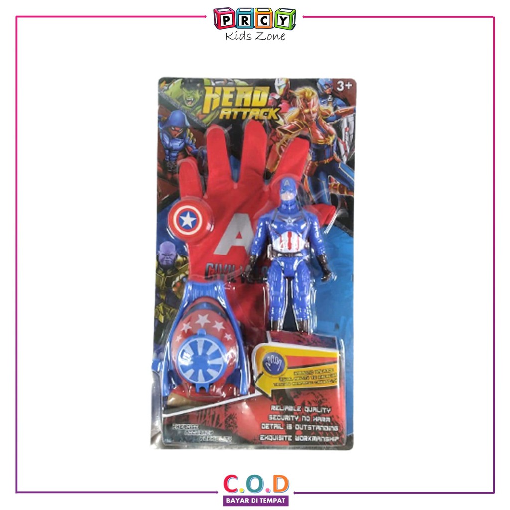 Jual Action Figure Captain America Sarung Tangan & Peluncur Koin Mainan ...