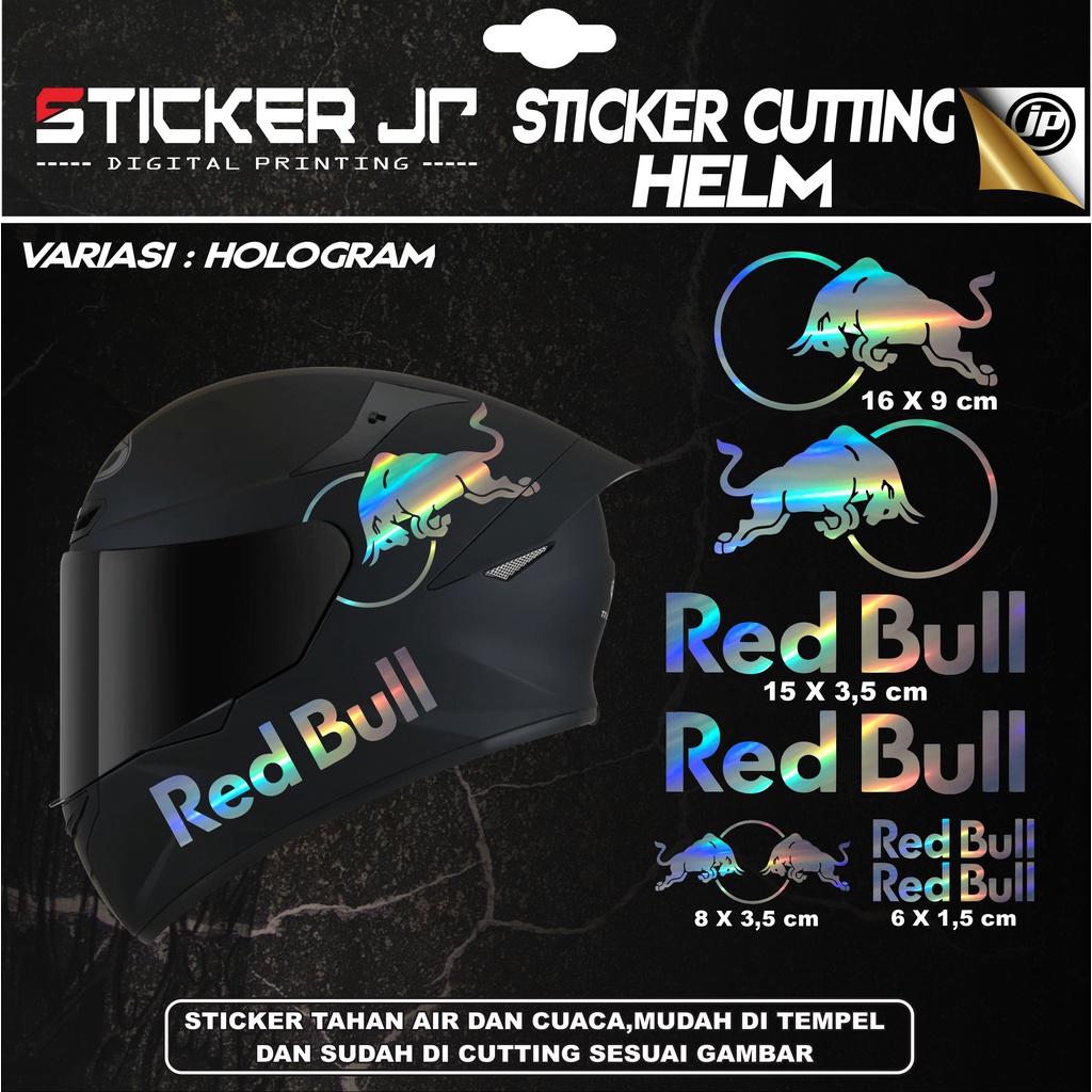 Jual Stiker Helm Full Face - Cutting Sticker helem FullFace RedBull ...