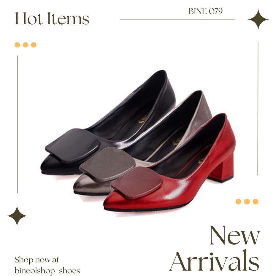 Jual BINE 079 SEPATU HAK WANITA HEELS KERJA POLOS HEELS TAPAK TAHU 5cm ...