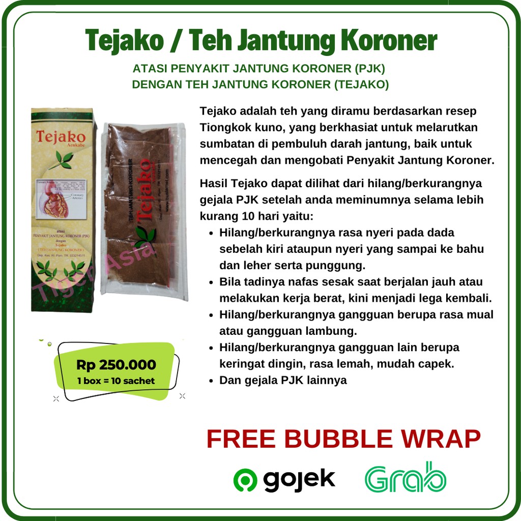 Jual (ORI) TEJAKO TEH JANTUNG KORONER HERBAL TEA Dada Nyeri Sesak Nafas ...