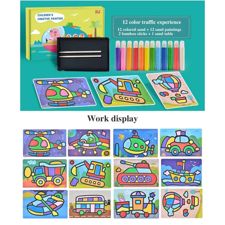 Jual Children's Creative Painting Sand Art Box Small Mainan Mewarnai ...