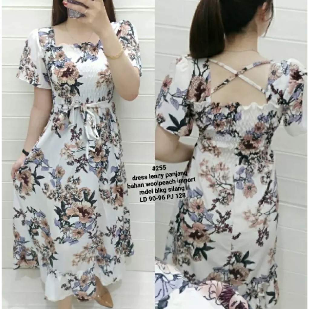 Jual terbaru!!! Dress motif kembang alena dress wanita cantik dan mewah ...