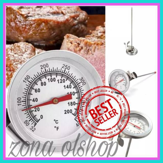 Jual Termometer minyak mekanik termometer masak stainless | Shopee ...