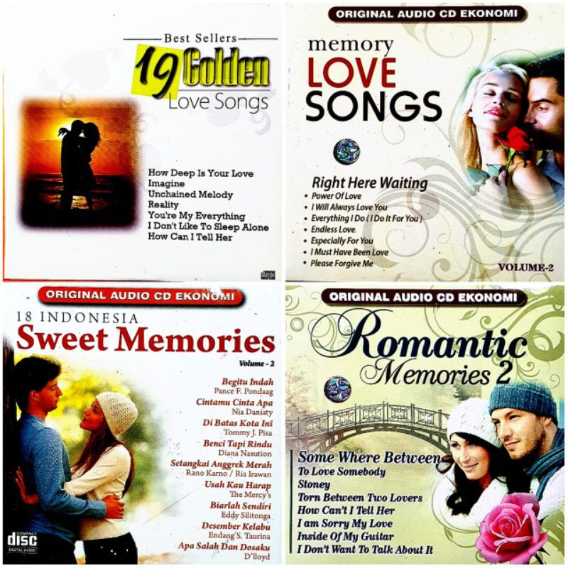 Jual KASET AUDIO COMPACT DISC MUSIK DAN LAGU LOVE SONG TEMBANG NOSTALGIA BARAT & INDO POPULER 4 ...