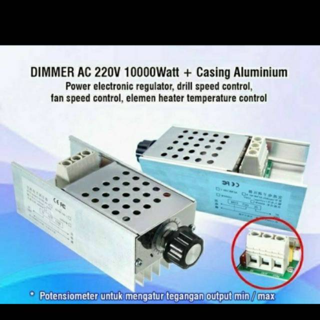 Jual SCR dimmer AC dimmer 10000 watt 10000w dimer 10000 wat voltage ...