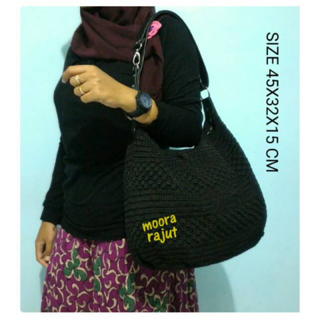 Jual Tas rajut nilon HOBO BESAR | Shopee Indonesia