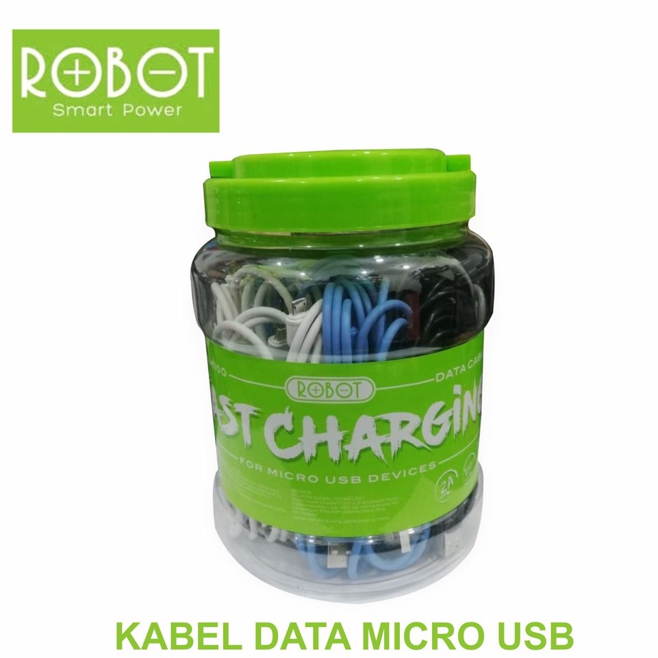 Jual Kabel Data Robot RBM100 Original Support Fast Charging Micro USB | Shopee Indonesia