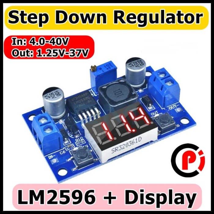 Jual LM2596 3A Step Down DC Adjustable Voltage Regulator Plus Display | Shopee Indonesia