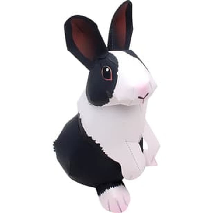 Jual DIY Papercraft Boneka Kertas Hewan Kelinci Hitam Putih | Shopee ...