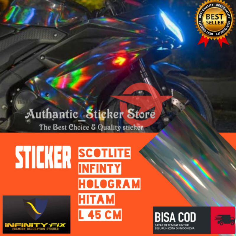 Jual Stiker skotlet hologram hitam scotlite hologram laser hitam untuk ...