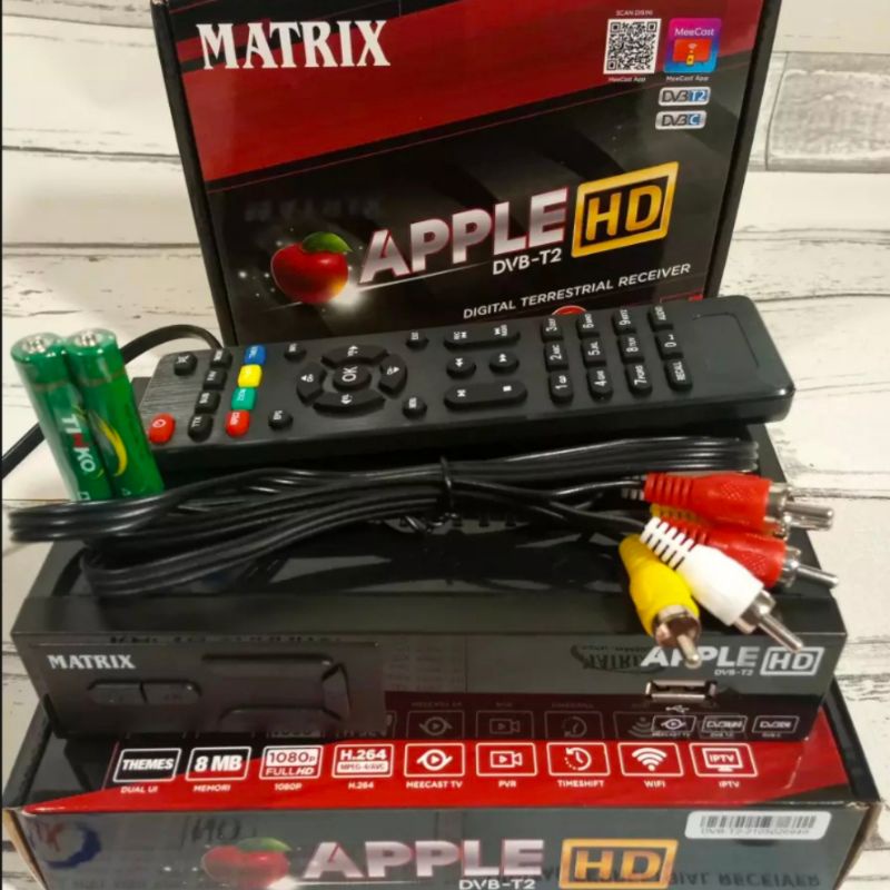 Jual Set top box matrix apple merah paket lengkap plus usb dongle wifi ...