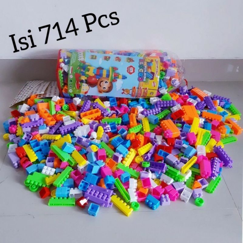 Jual Mainan Susun Block Isi 714 Pcs Edukasi - Building Brick Anak ...