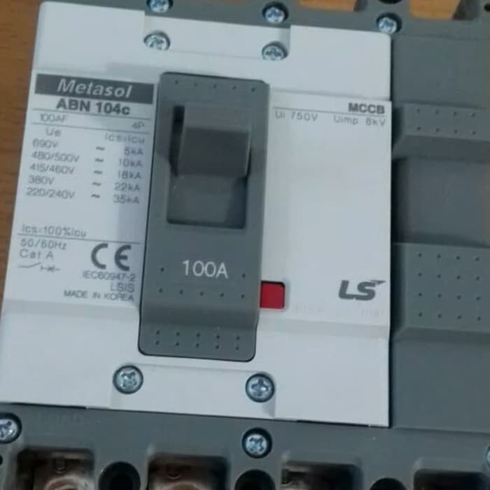 Jual MCCB abn104c / ABN-104c LS 4 pole amper 100a 40a 50a 75a 22ka - Putih | Shopee Indonesia