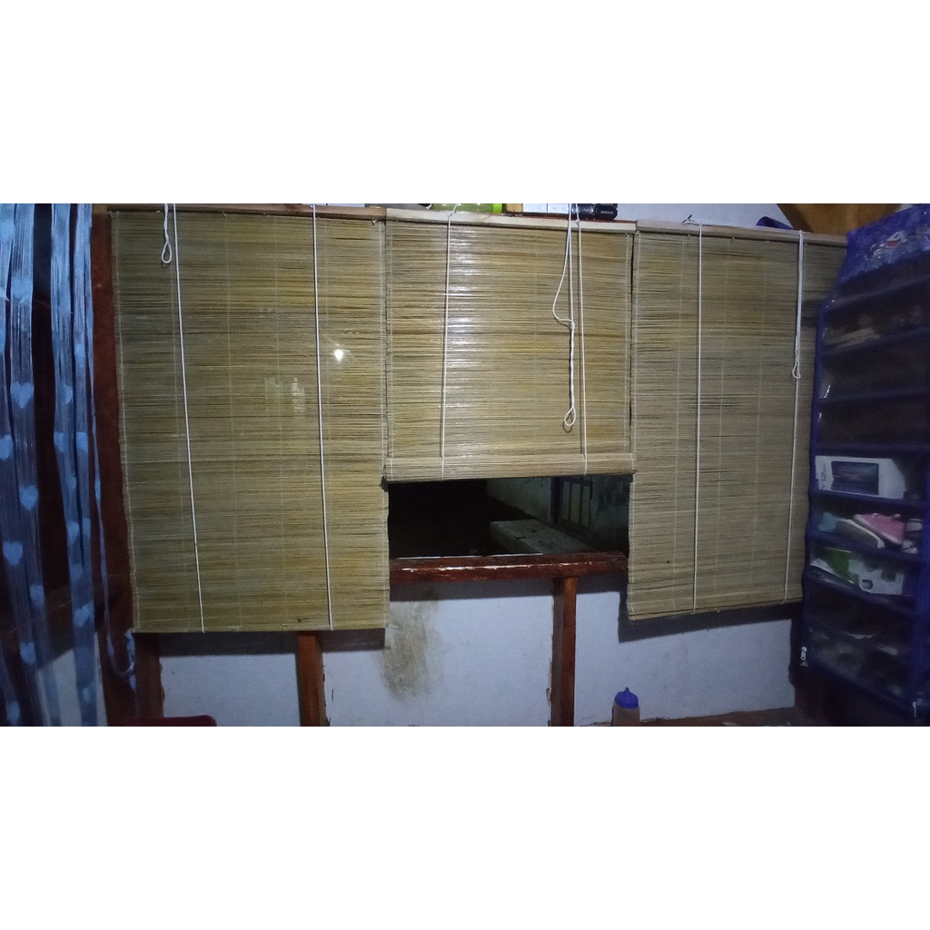 Jual krey 70cm X 150cm ,tirai bambu gulung warna natural | Shopee Indonesia
