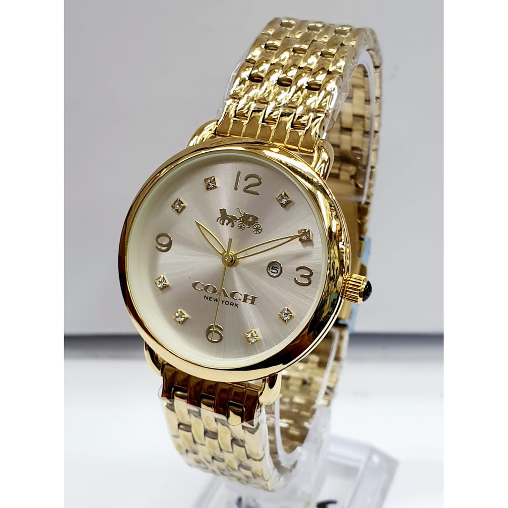 Jual ( BISA COD ) JAM TANGAN WANITA COACH RANTAI STAINLESS ELEGAN ...