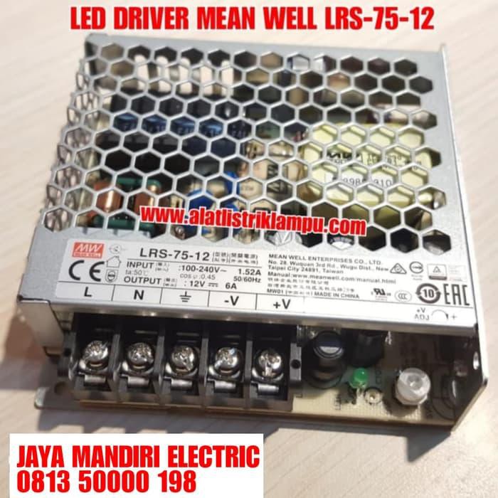 Jual *pertukangan* DRIVER LED MEAN WELL LRS-75-12 / POWER SUPPLY MEANWELL 6 AMPER 6A | Shopee ...