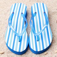 Jual sandal sendal wanita model wedges cewe motif blaster biru by ...