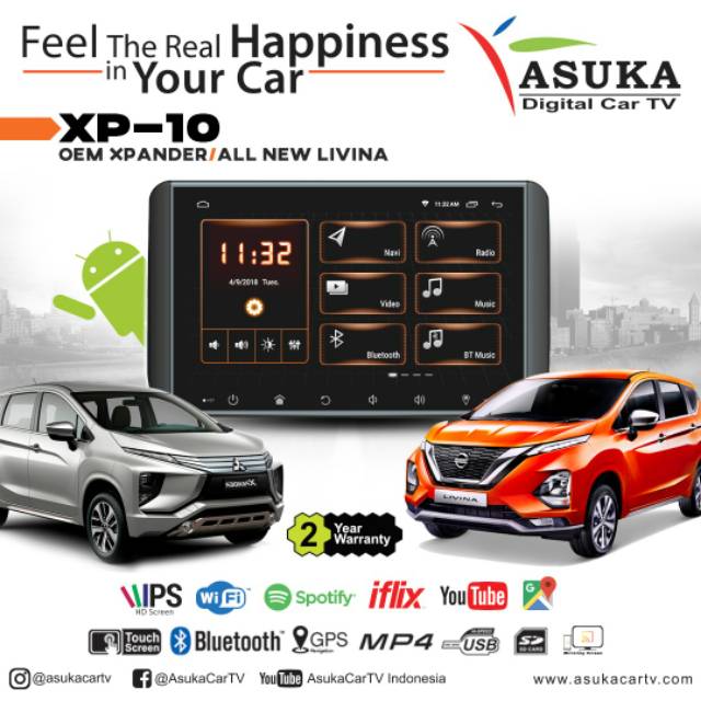 Jual Head unit xpander Asuka xp-10 - double din xpander Asuka xp10 - tv ...