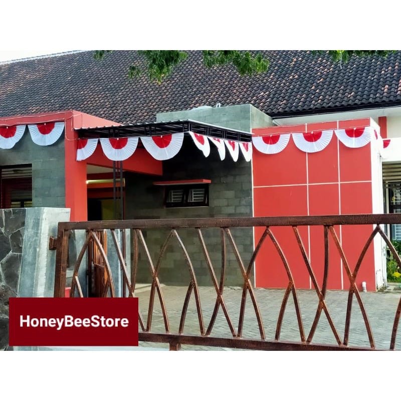 Jual bendera merah putih indonesia setengah lingkaran kipas rontek ...