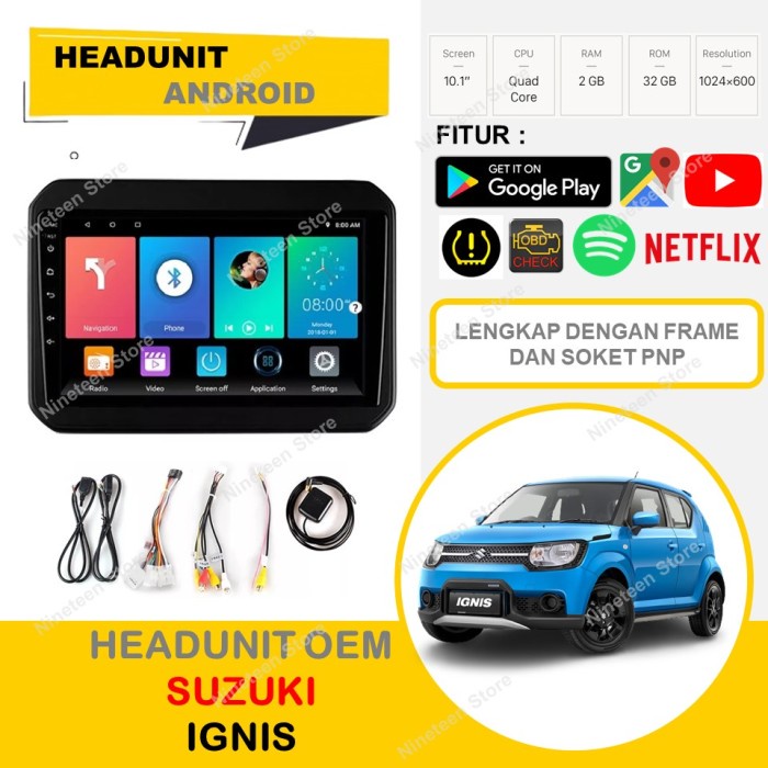 Jual Headunit Android Suzuki Ignis 9 Inch PNP dengan frame dan Soket ...
