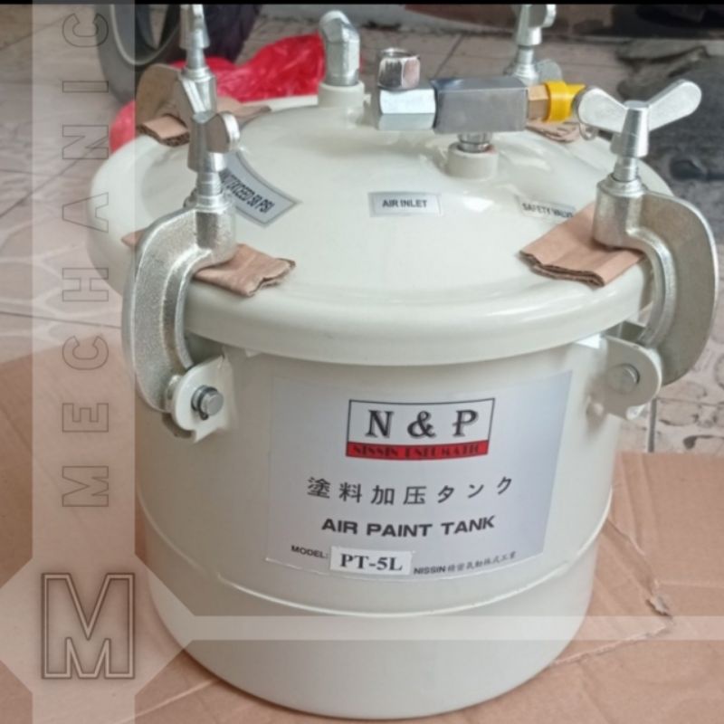 Jual alat pengaduk cat paint tank pot 5 Liter paint pot preassure ...