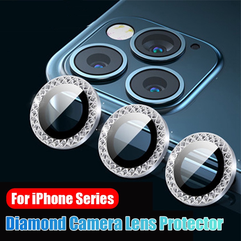 Jual Diamond Camera Lens Protector Ring With Tempered Glass Flim iPhone 12 Pro Max 11Pro 11 Pro ...