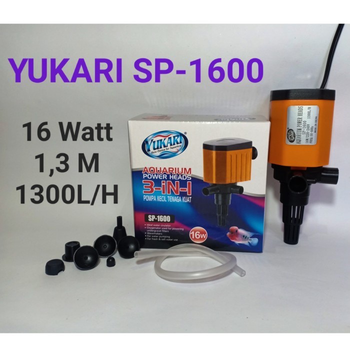 Jual Mesin Pompa Celup Power Head Aquarium YUKARI SP 1600 16 Watt Low Watt | Shopee Indonesia