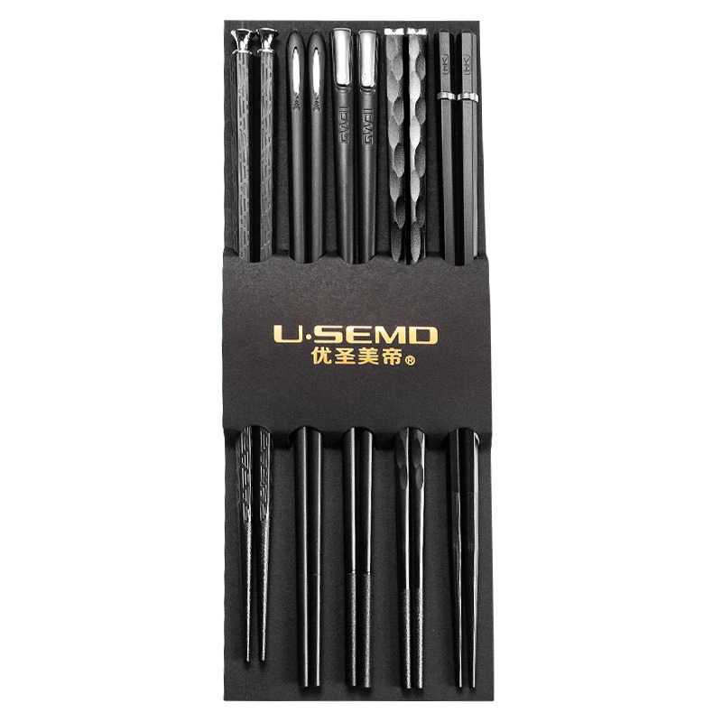 Jual USEMD Alat Makan Sumpit Japanese Style Reusable Metal 5 Pasang ...