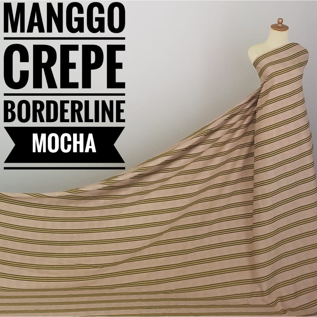 Jual Kain Meteran Manggo Crepe Borderline Mocha (0.5M) | Shopee Indonesia