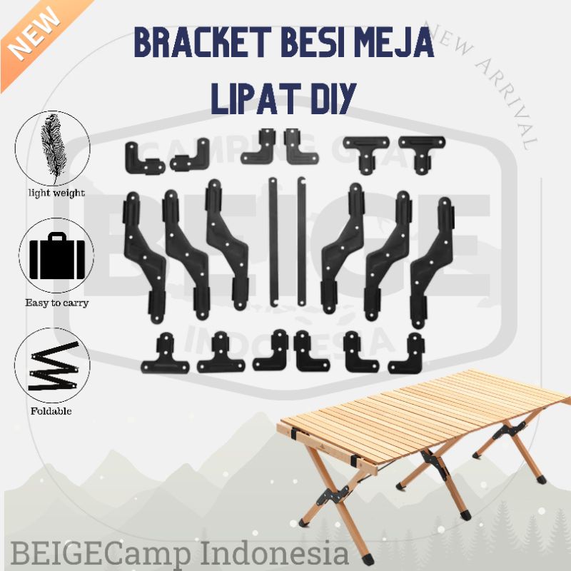 Jual Beige Meja lipat portable camping outdoor bracket DIY 1 set tipe 3 ...