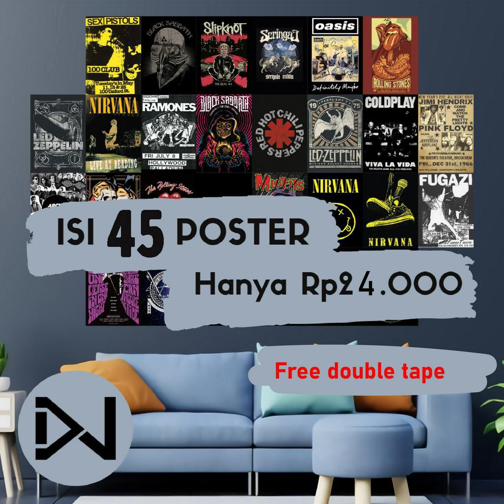 Jual POSTER BAND ISI 45pcs | DELUSIONWALL | POSTER DINDING BAND ...