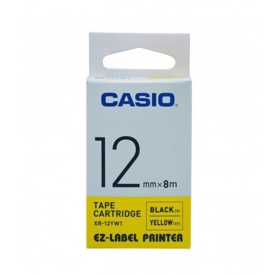 Jual Casio - ez label printer tape 12mm Black in yellow XR-12YW1 ...