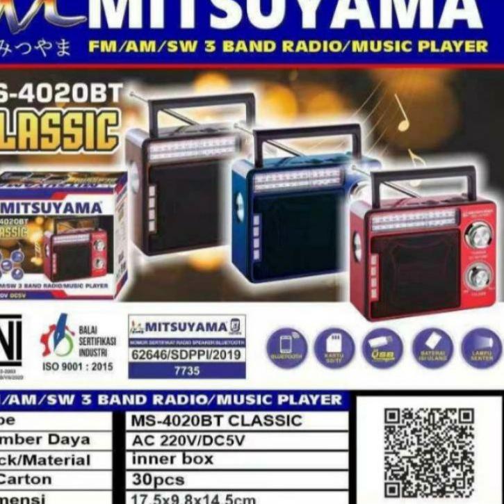 Jual Radio Digital Mitsuyama MS-4020BT Classic AM/FM/SW AC/DC Metro ...