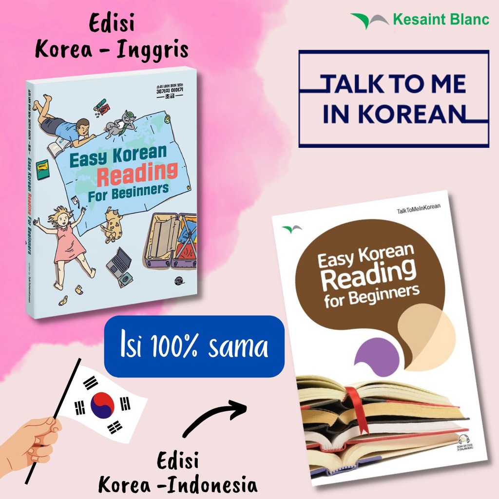 Jual Kesaint Blanc - Buku Belajar Baca Hangeul - Bahasa Korea - Easy Korean Reading for ...