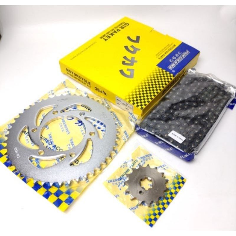 Jual GEAR PEKET GIR SET R15 LAMA V1 V2 428H-132L 47T-15T MERK FUKUKAWA ...