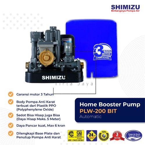 Jual Pompa Booster SHIMIZU PLW 200 BIT 200 Watt Pompa Pendorong Otomatis | Shopee Indonesia