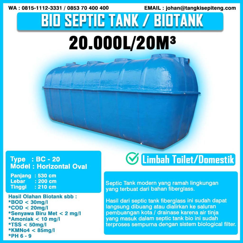 Jual Biotank 20m3/day 20000 liter 20 m3 - Septic Tank Bio - Bio Septic ...